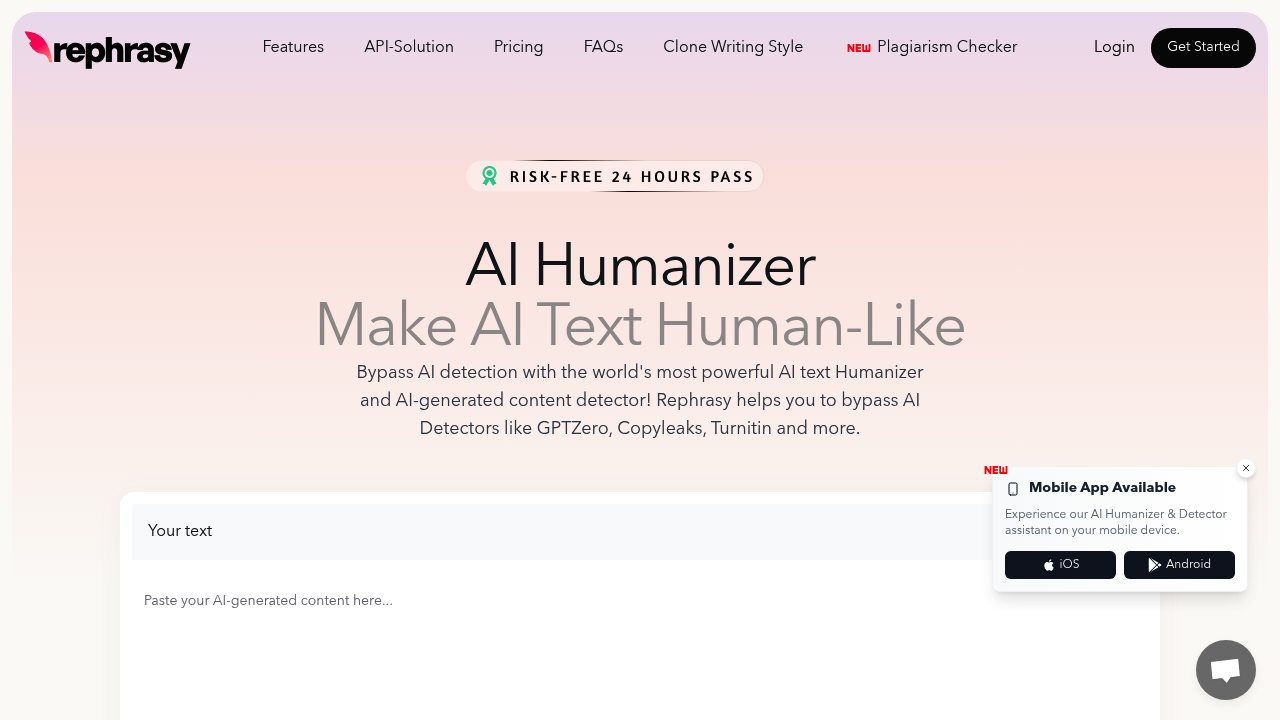 Transform AI Text into Natural Writing with Rephasy - Free Humanizer Tool
